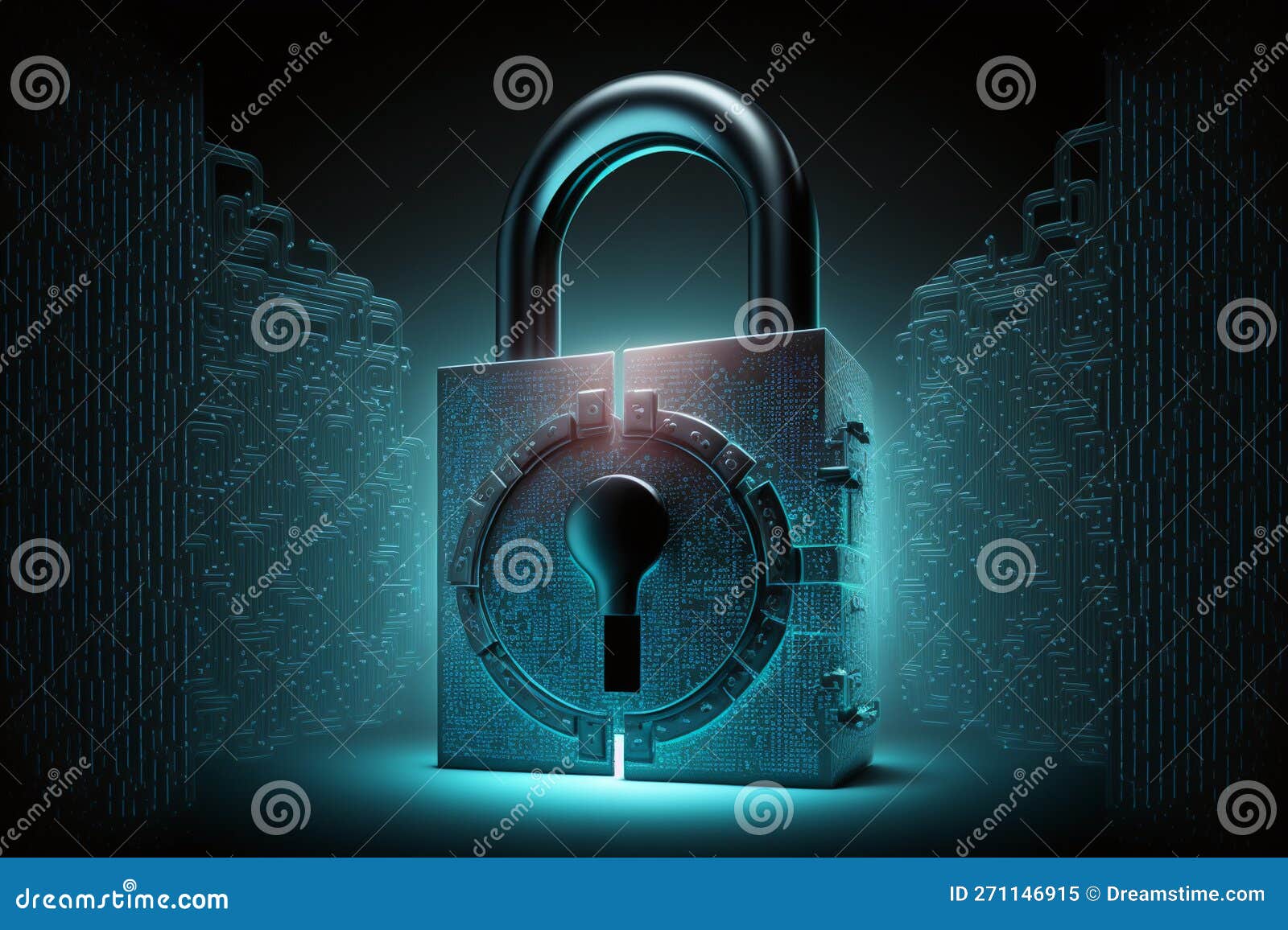 Padlock with Keyhole Icon in Personal Data Security Represents Cyber ...