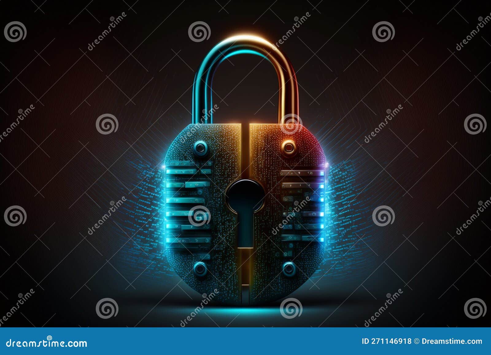Padlock with Keyhole Icon in Personal Data Security Represents Cyber ...