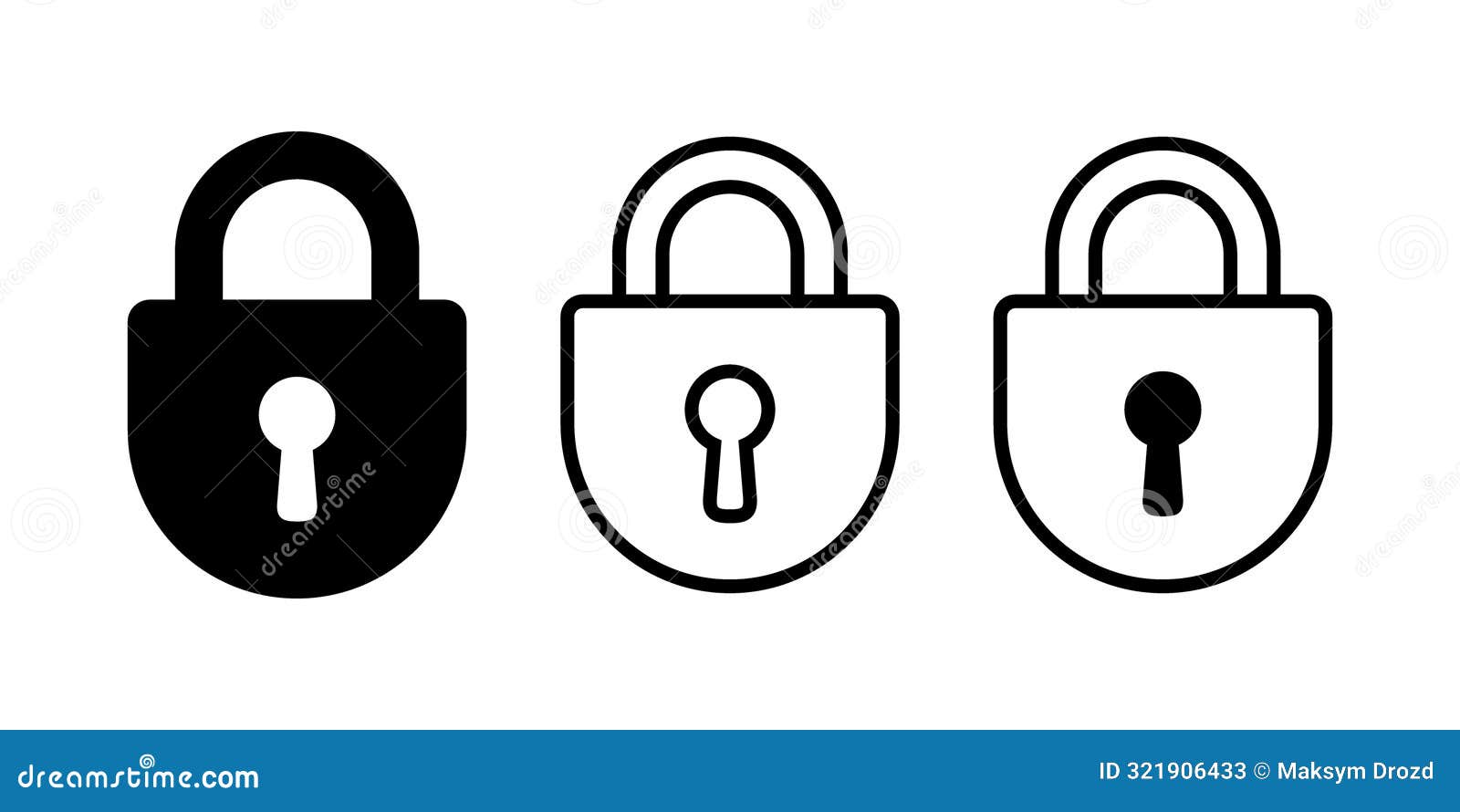 Padlock with Keyhole Icon, Security Icon. Stock Vector - Illustration ...