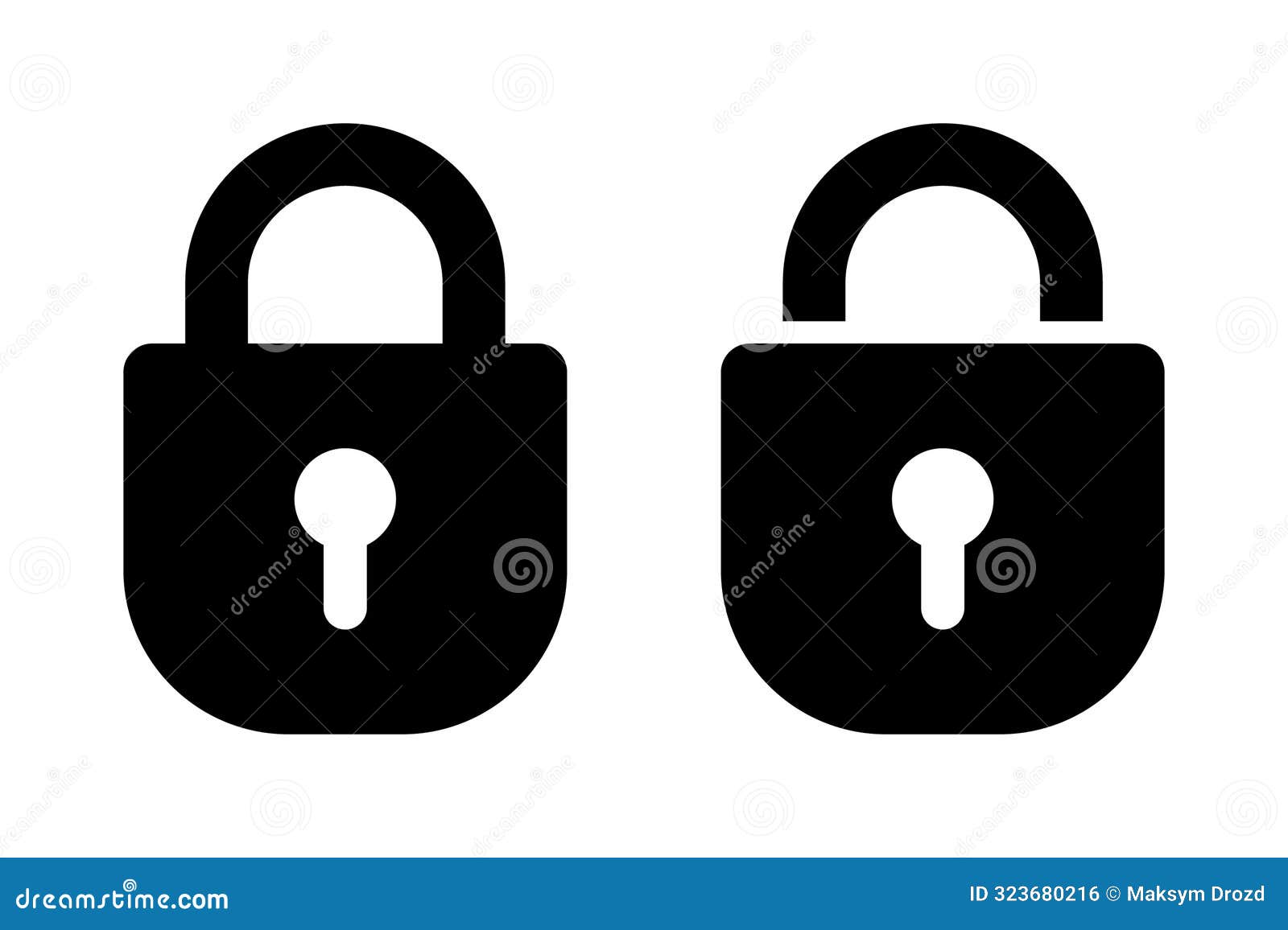 Padlock with Keyhole Icon, Security Icon. Stock Vector - Illustration ...