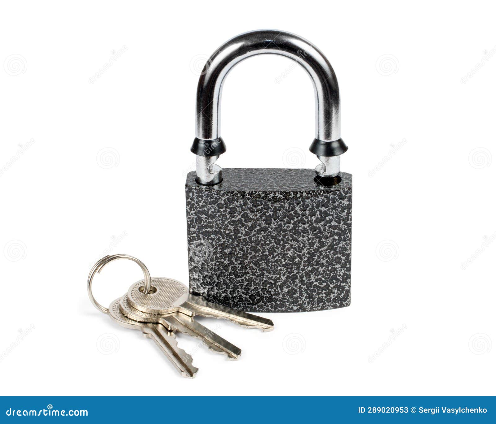 Padlock with Keys Isolated on White Background. Stock Image - Image of ...