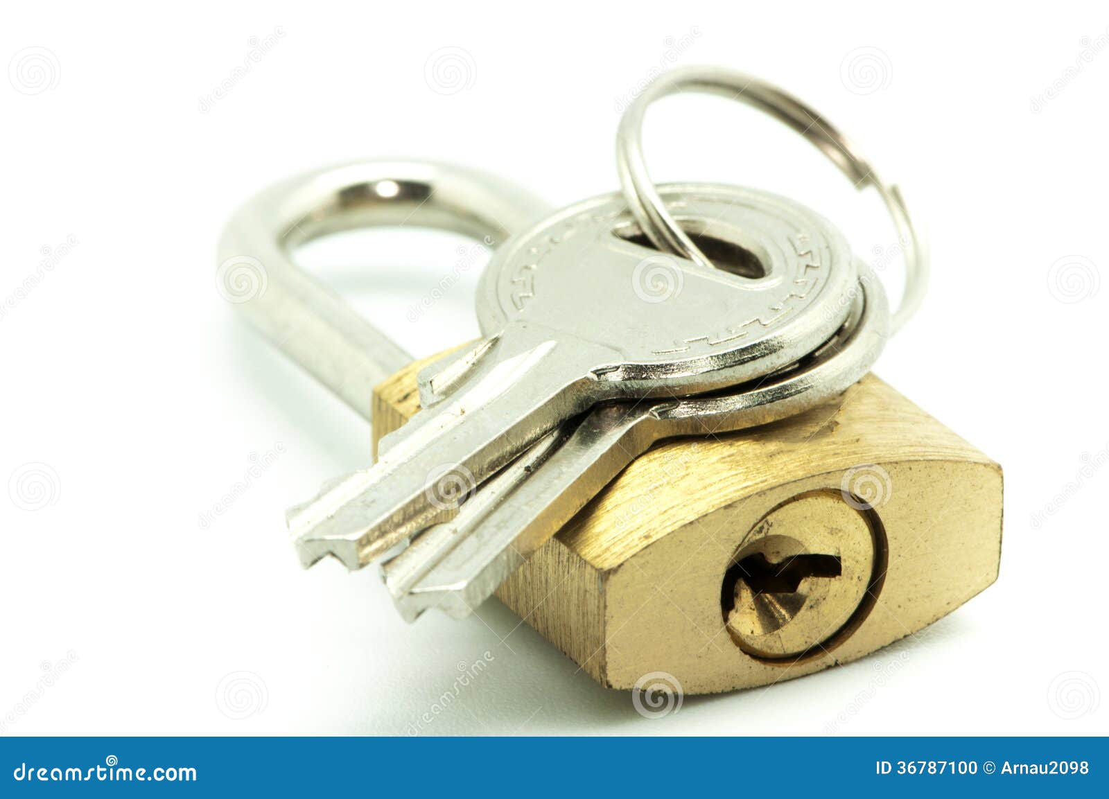 Padlock with keys stock photo. Image of steel, close - 36787100