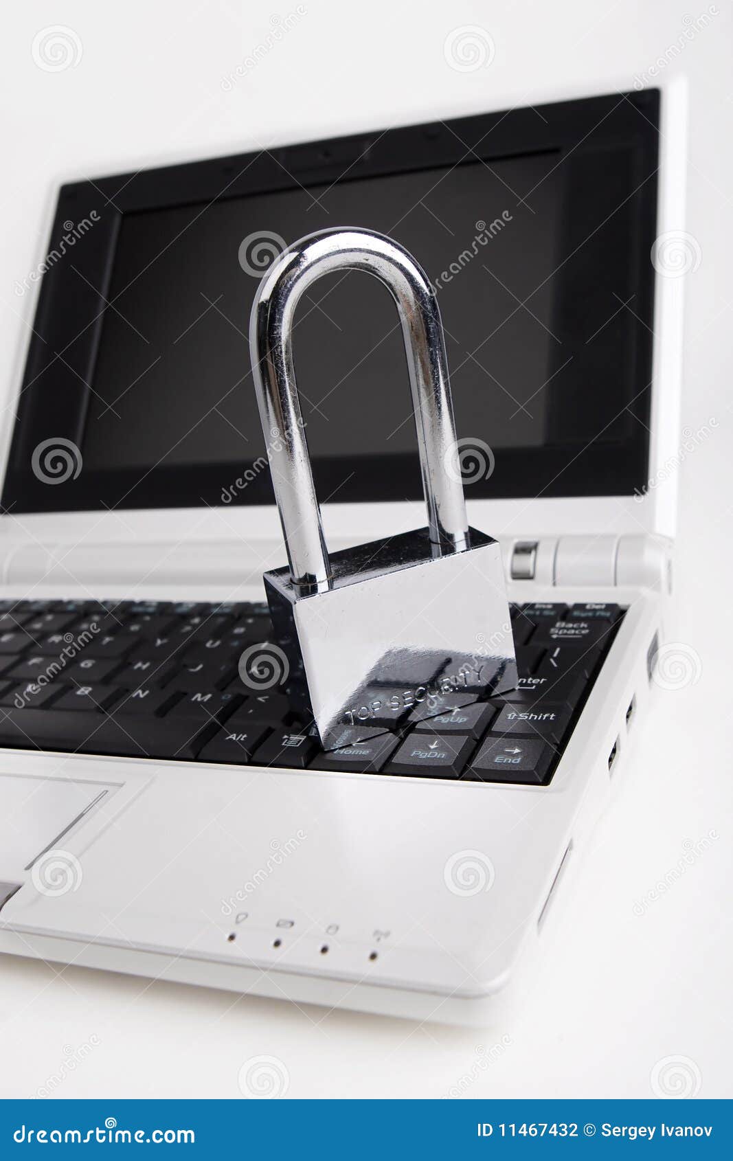 The padlock on the laptop stock photo. Image of technology - 11467432