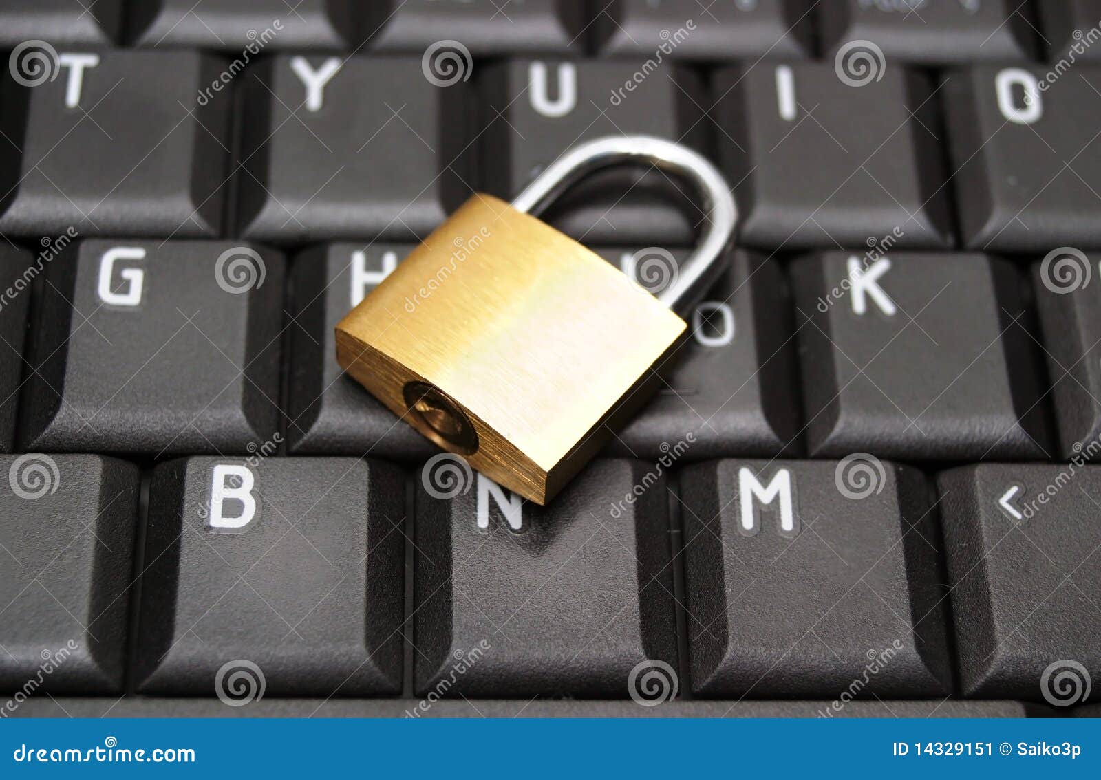 Padlock on laptop stock image. Image of mail, protection - 14329151