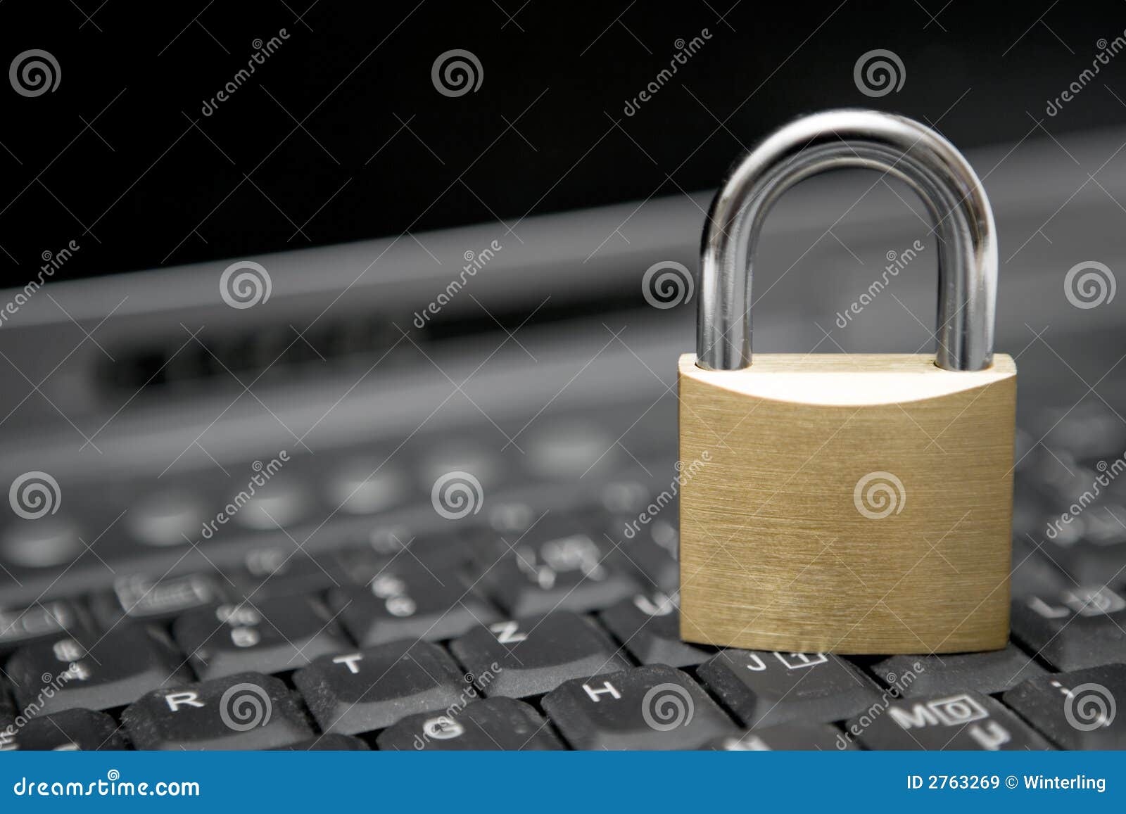Padlock on Laptop stock image. Image of conceptual, electronics - 2763269