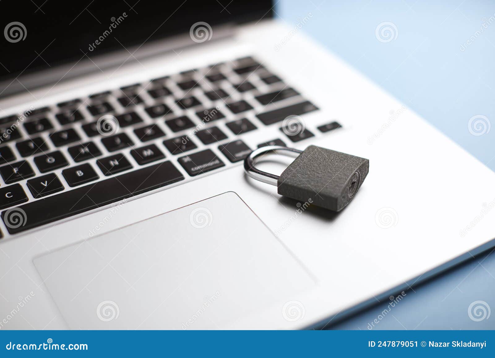 Laptop and padlock stock image. Image of chamber, network - 247879051