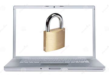 Padlock on Laptop Screen stock photo. Image of data, private - 9270600