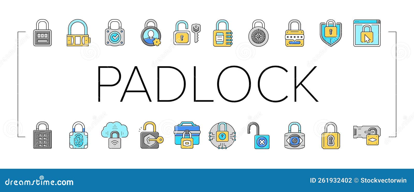 Padlock Lock Safe Password Key Icons Set Vector Stock Vector ... Padlock Lock Safe Password Key Icons Set Vector Stock Vector ...