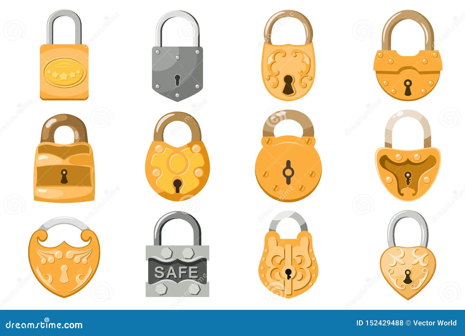 Padlock Lock For Safety And Security Protection With Locked Secure ...