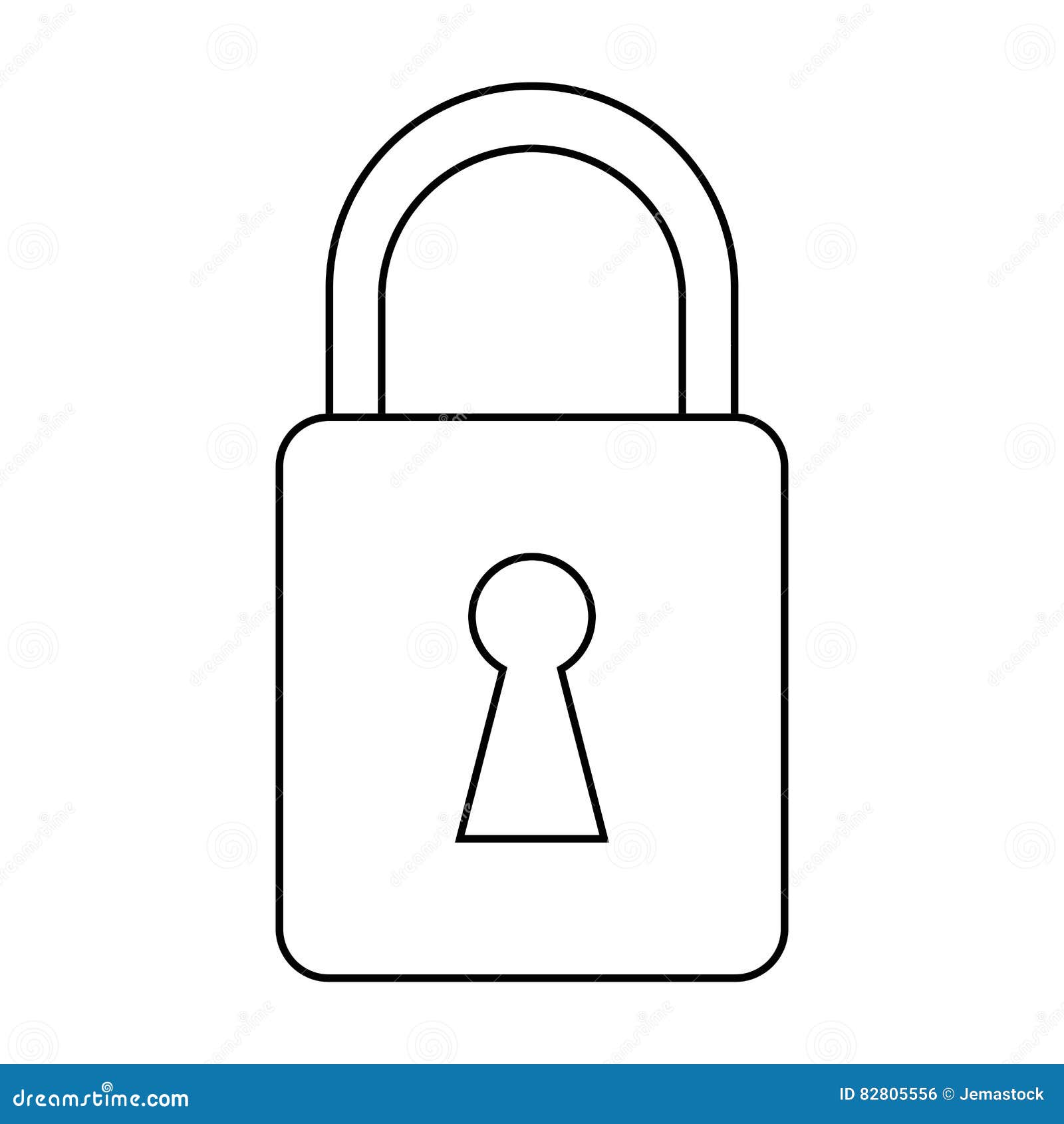 Padlock Lock Secure Digital Outline Stock Vector - Illustration of ...