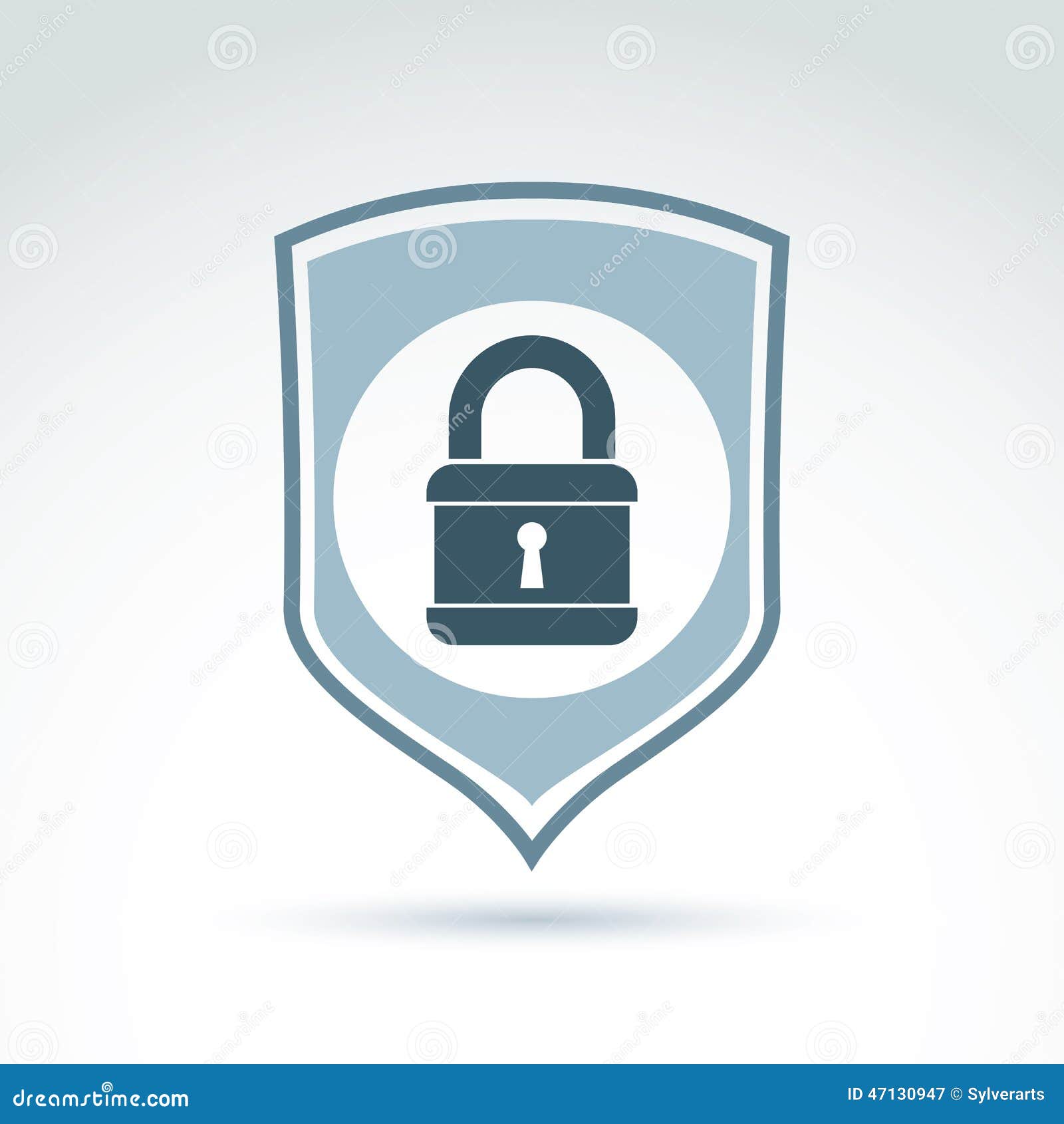 Padlock Lock on a Shield Conceptual Safety Theme Icon, Vector. Stock ...