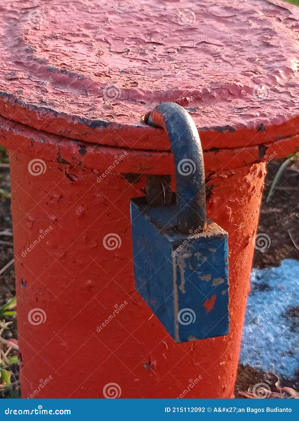 A Padlock Locks the Old Pipe in the Dam Area Stock Photo - Image of ...