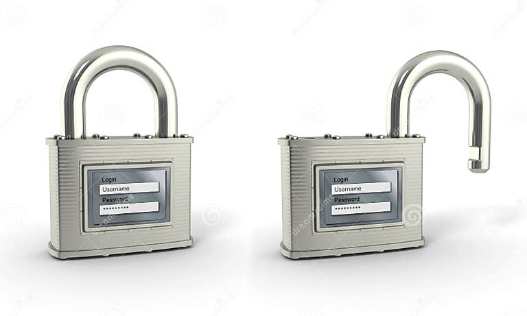 Padlock with Login and Password Stock Illustration - Illustration of ...