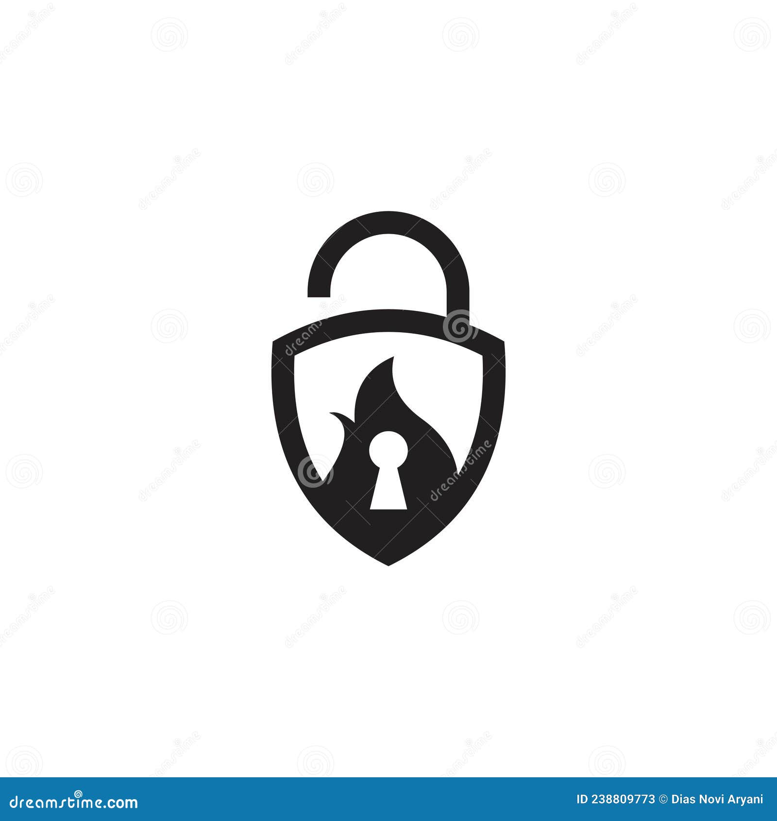 Padlock Logo Icon with Fire Graphic Element Stock Vector - Illustration ...