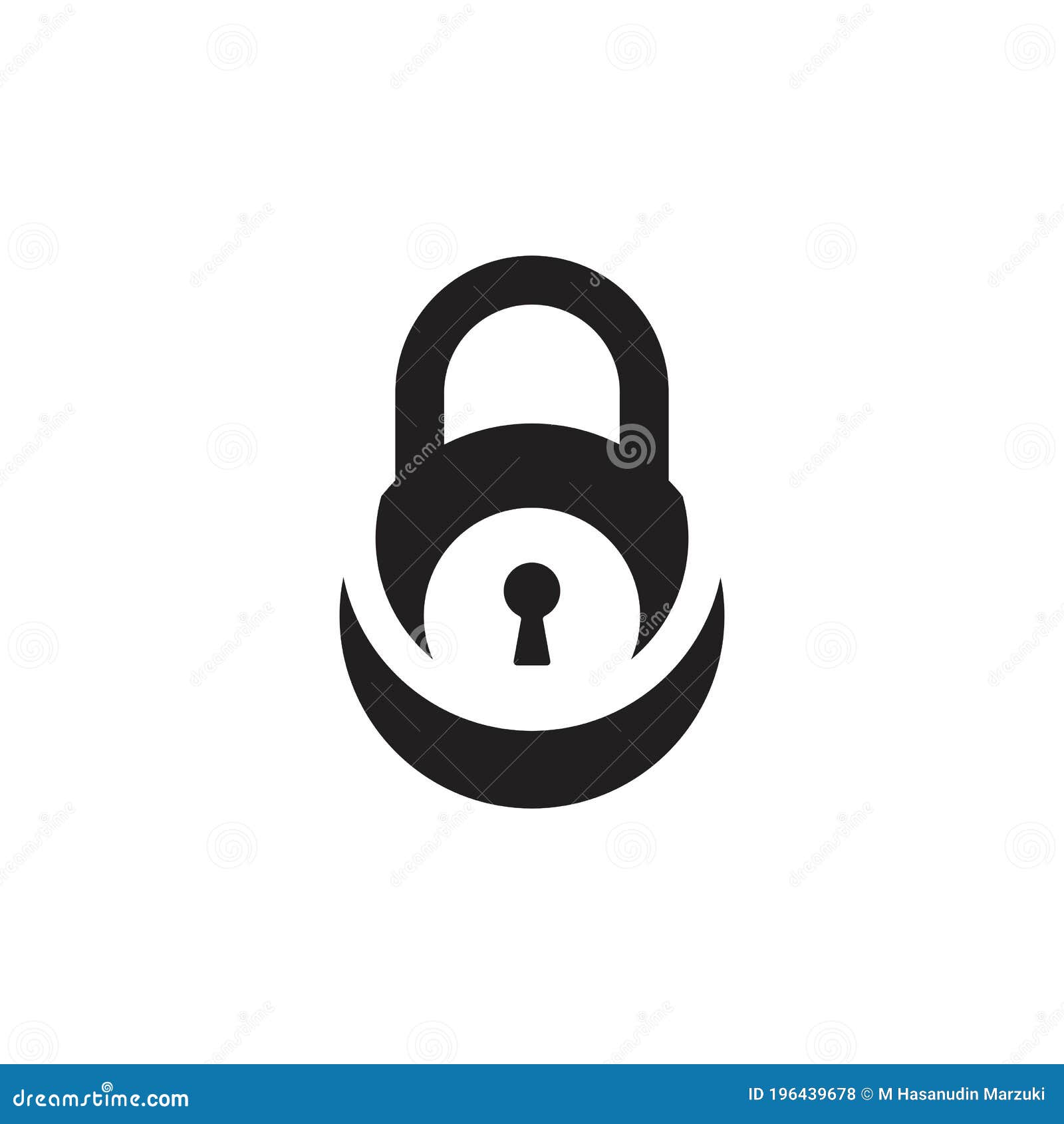 Padlock logo icon stock vector. Illustration of protection - 196439678