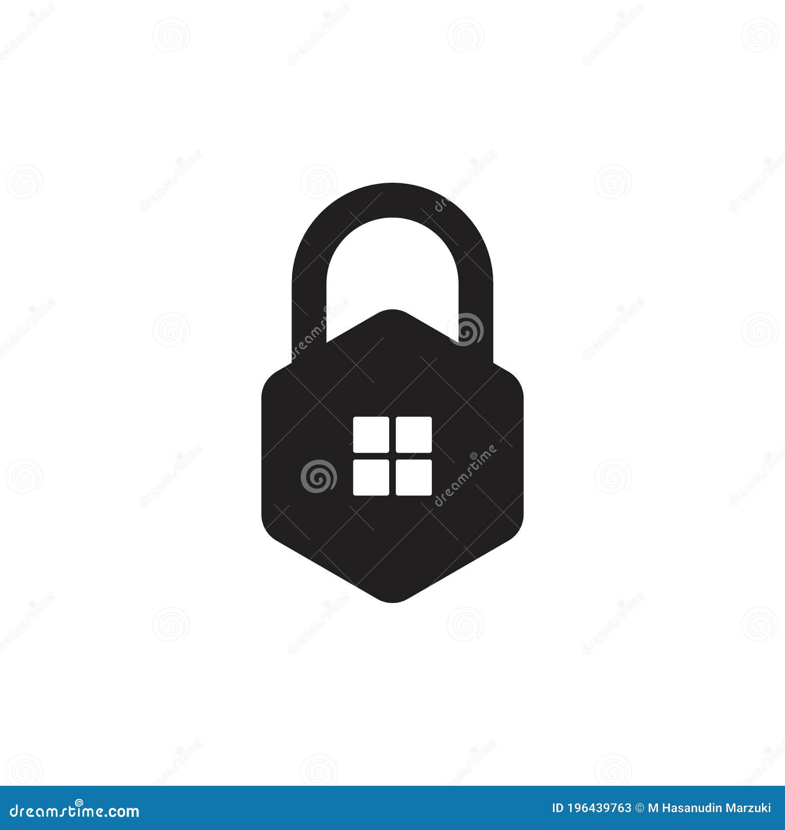 Padlock logo icon stock vector. Illustration of privacy - 196439763
