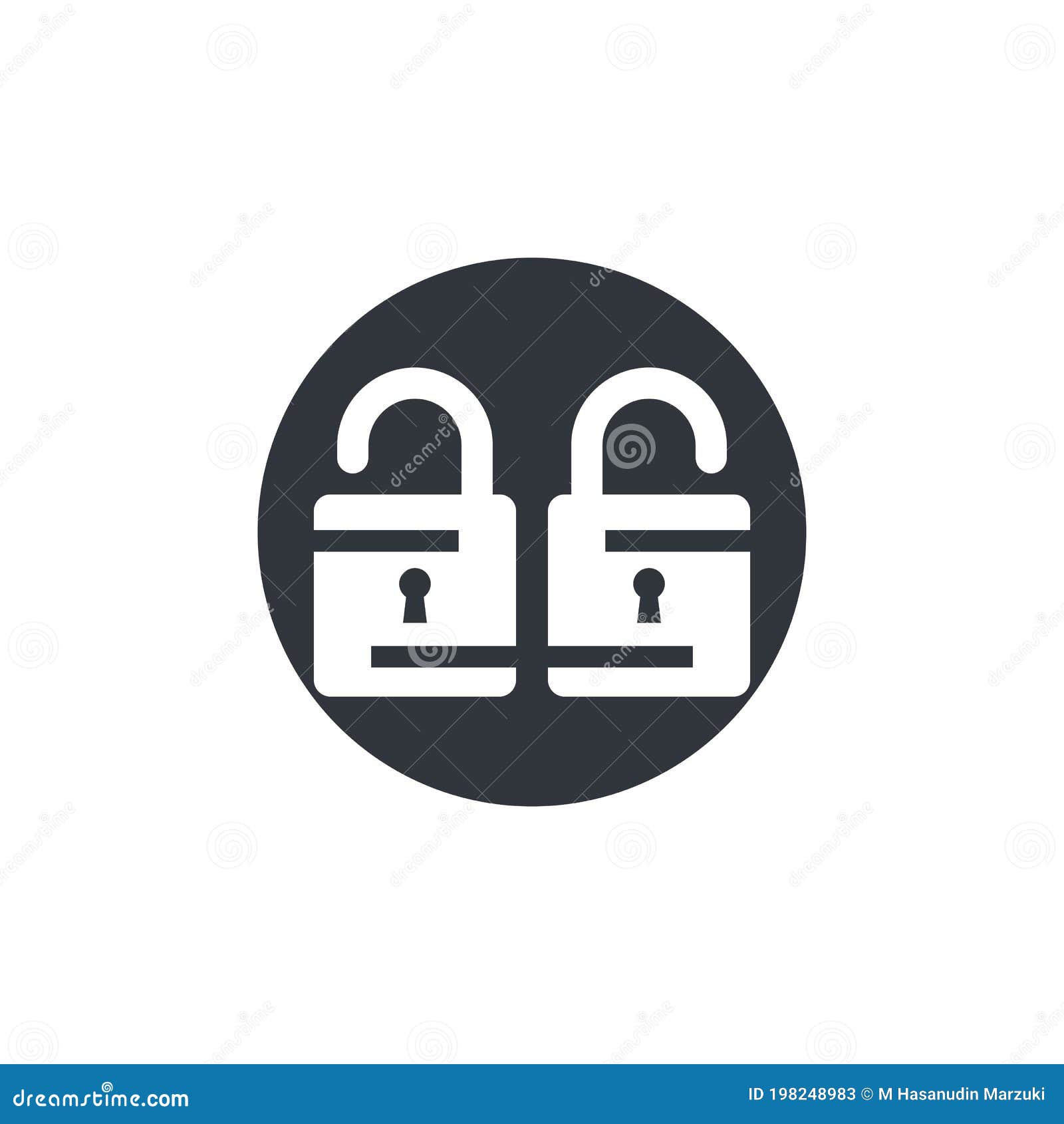 Padlock logo icon stock vector. Illustration of logo - 198248983