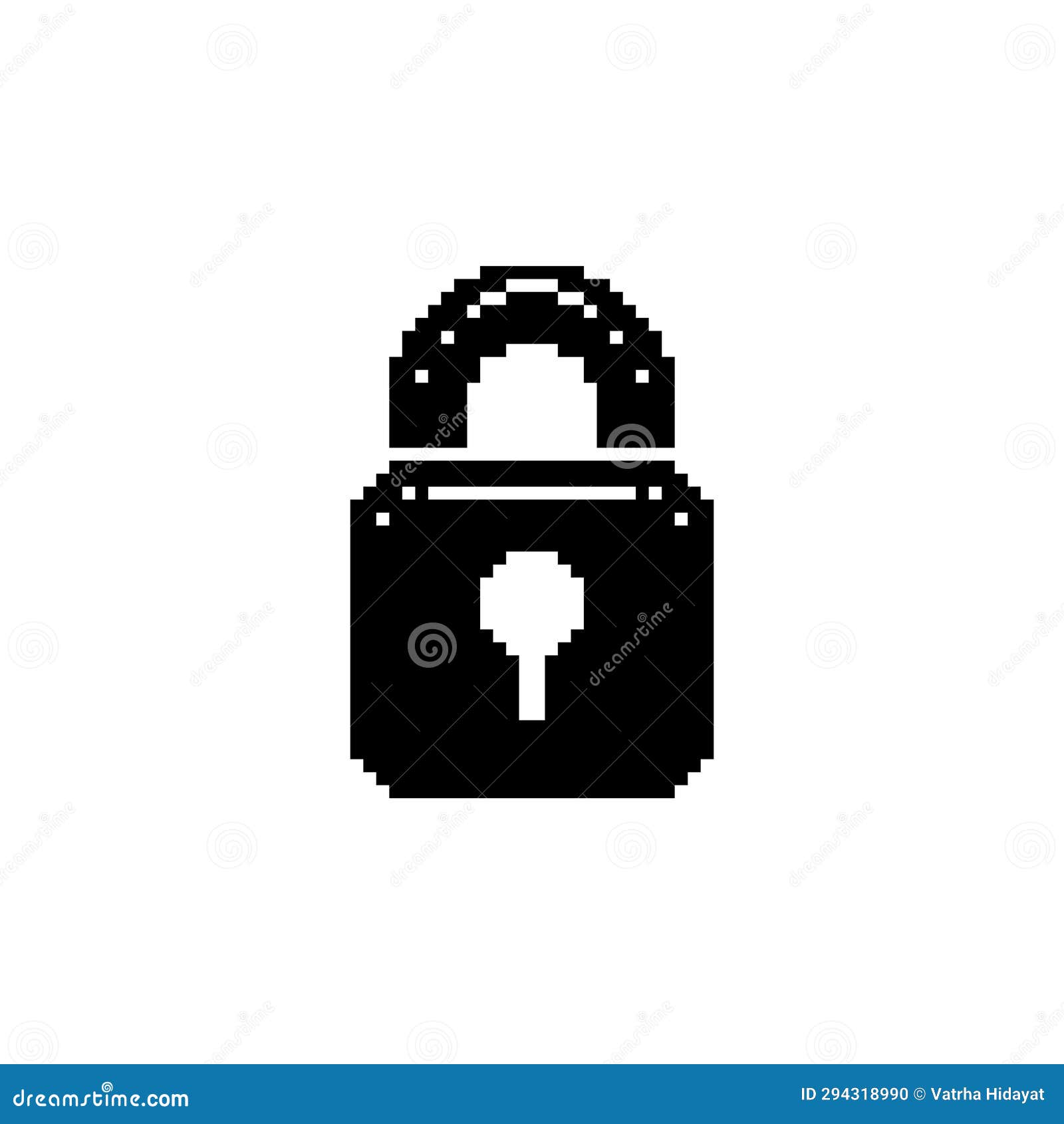 Padlock Logo Icon in Pixel Art Stock Vector - Illustration of internet ...