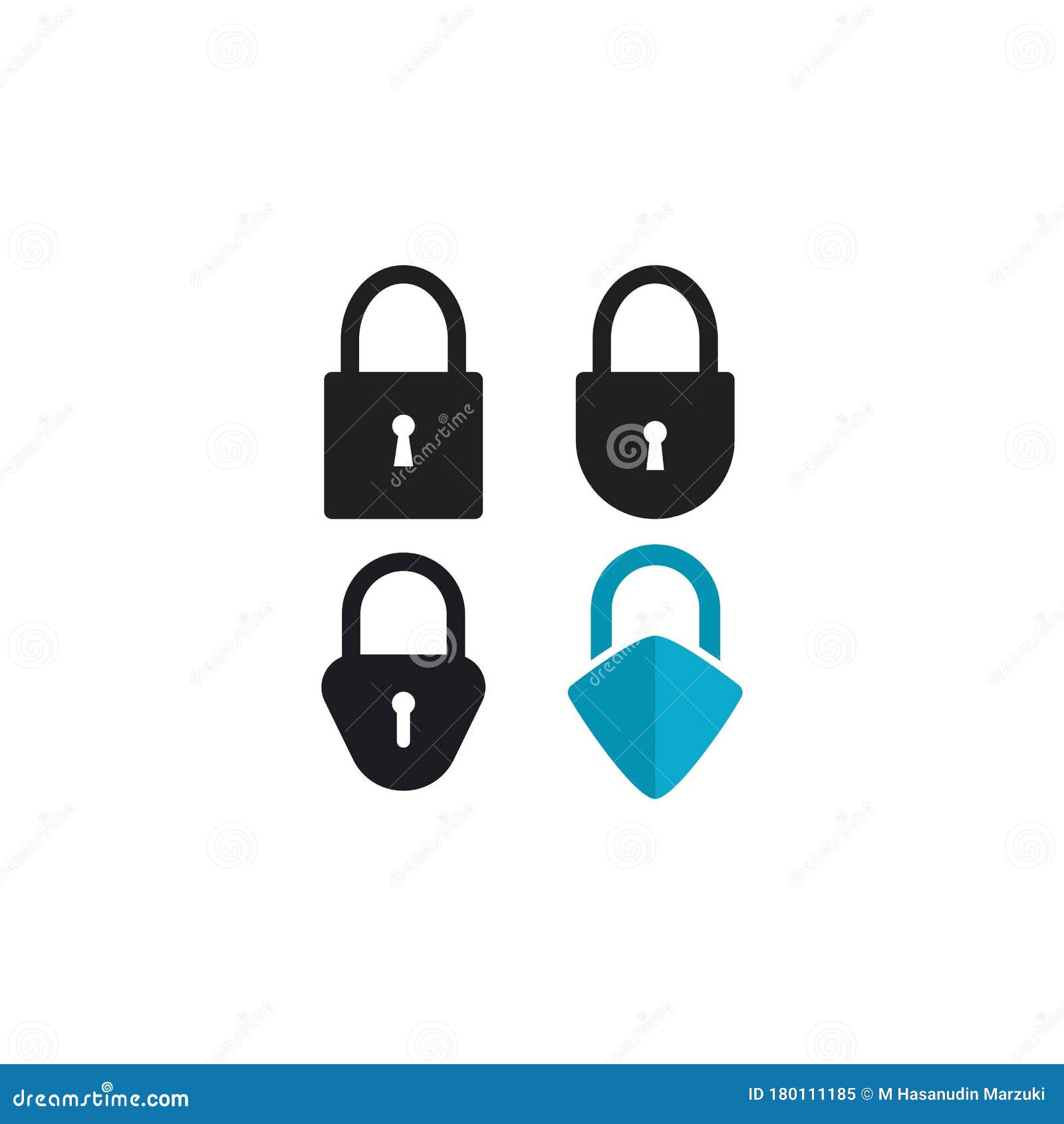 Padlock logo icon stock vector. Illustration of template - 180111185