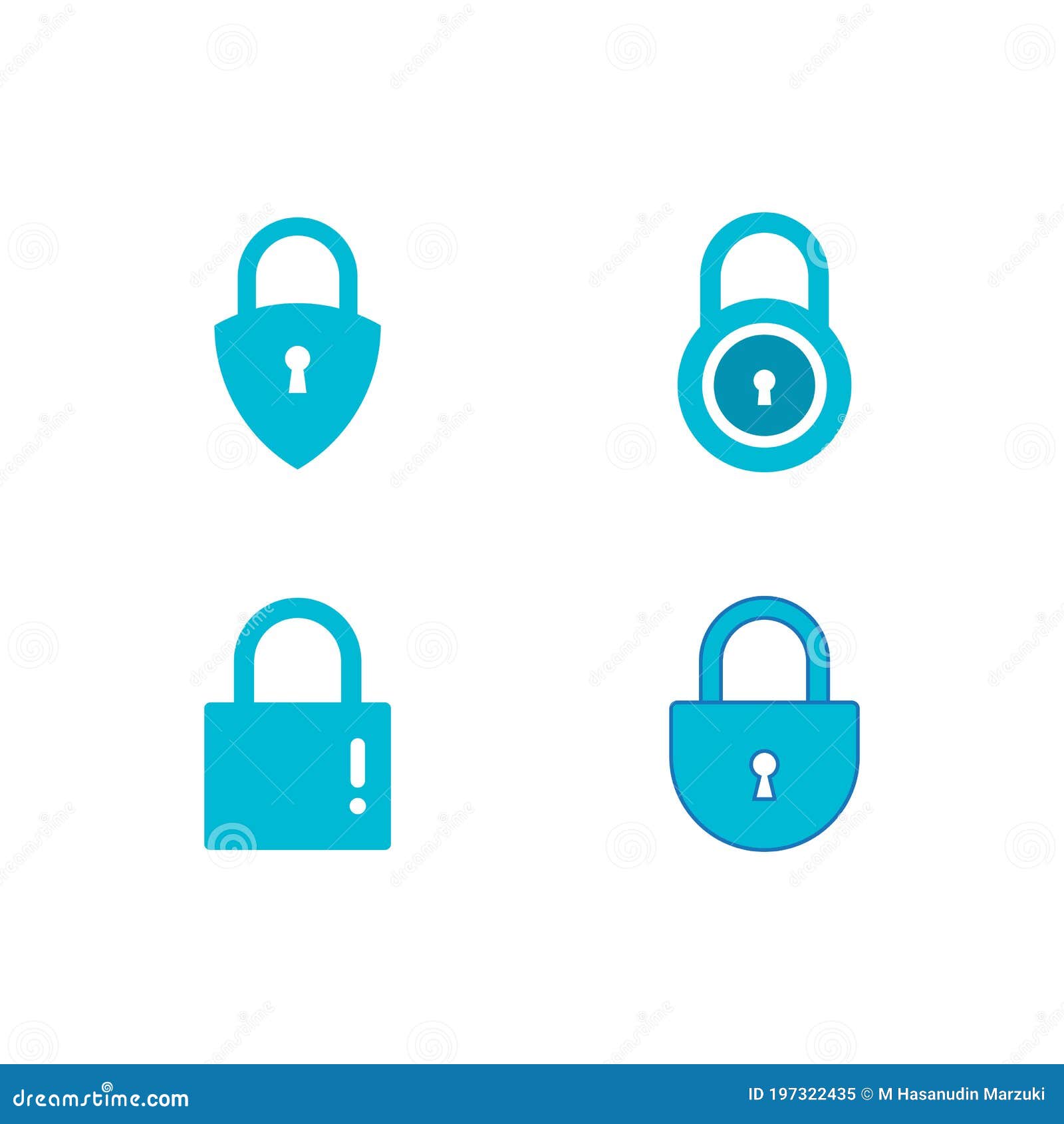 Padlock logo icon stock vector. Illustration of logo - 197322435