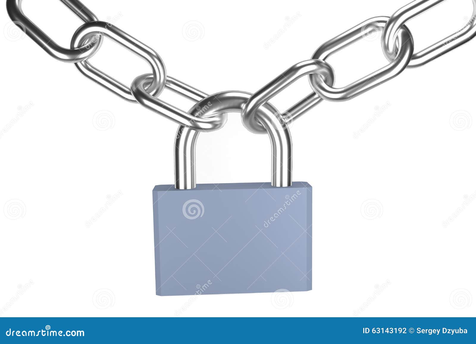 Padlock on metallic chain stock illustration. Illustration of metal ...