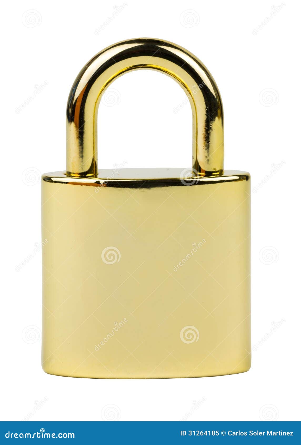 Padlock stock image. Image of rough, gold, open, chrome - 31264185