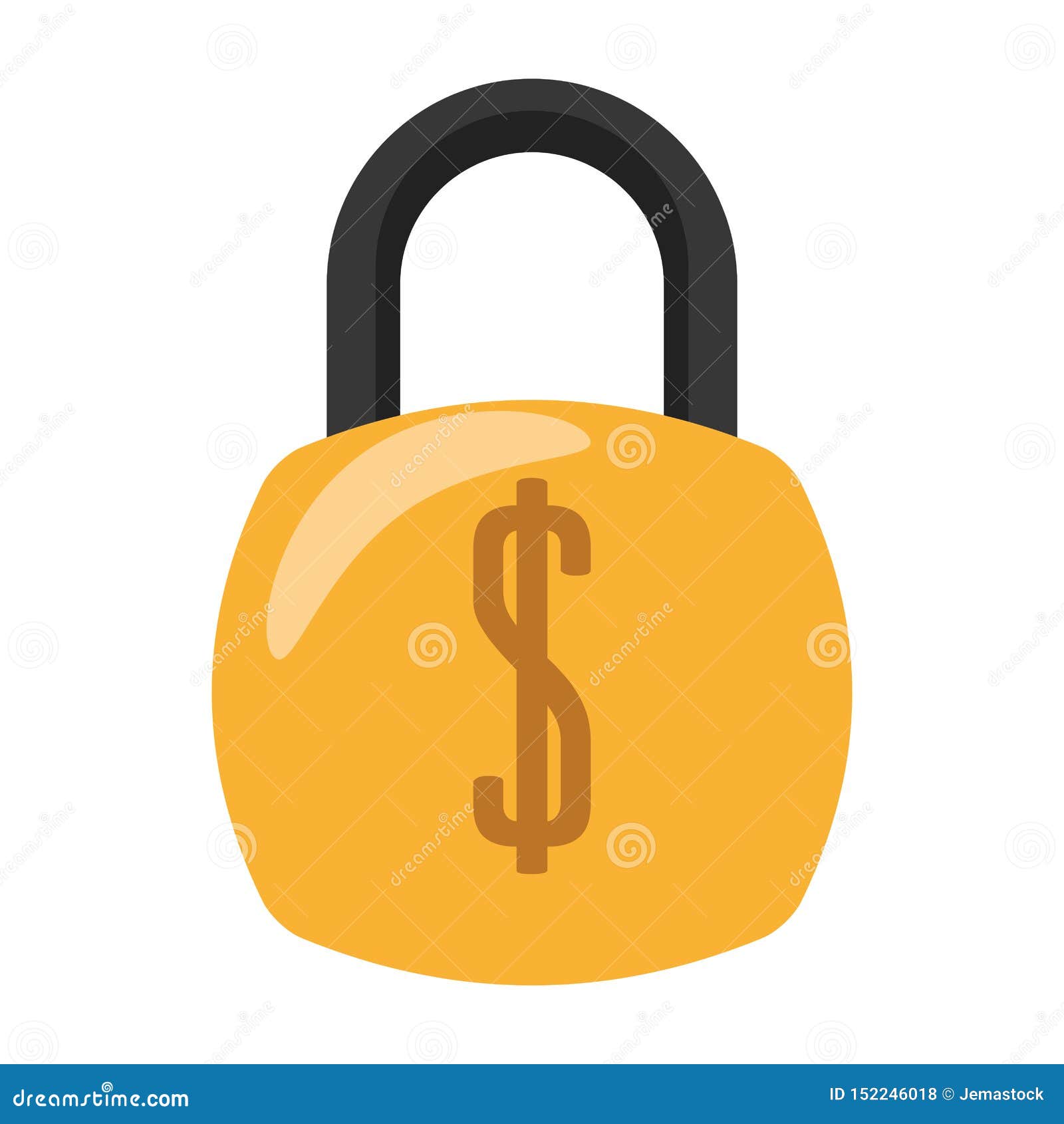 Padlock with Money Security Symbol Stock Vector - Illustration of ...