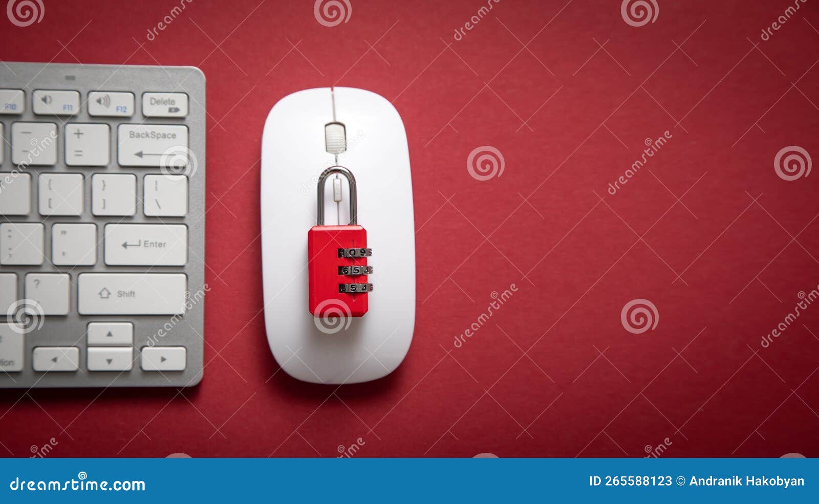 Padlock, Mouse and Computer Keyboard. Security Stock Image - Image of ...
