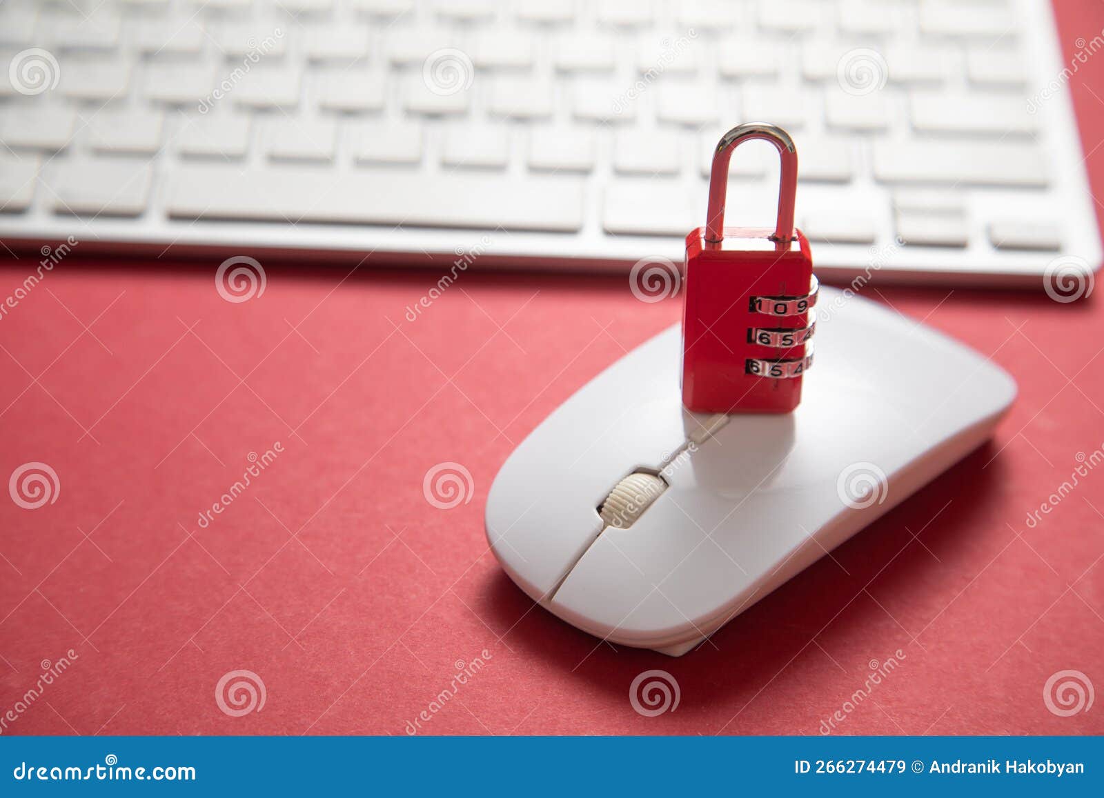 Padlock, Mouse and Computer Keyboard. Security Stock Image - Image of ...