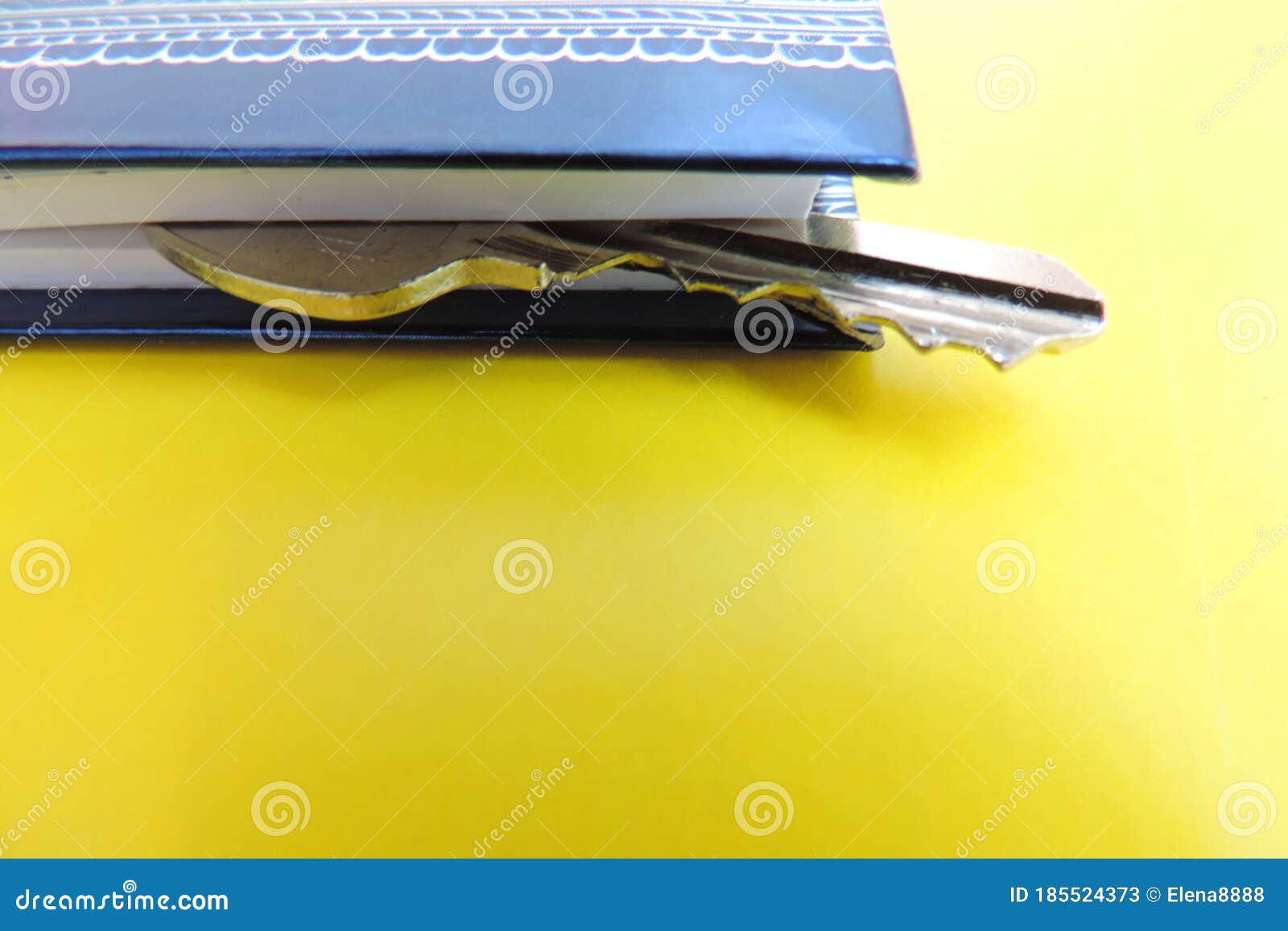Padlock in the Notebook on a Yellow Background Stock Image - Image of ...
