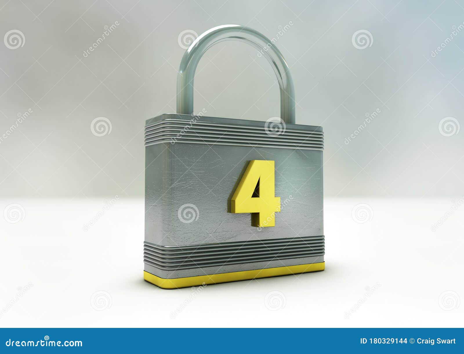 Padlock with a number 4 stock illustration. Illustration of dark ...