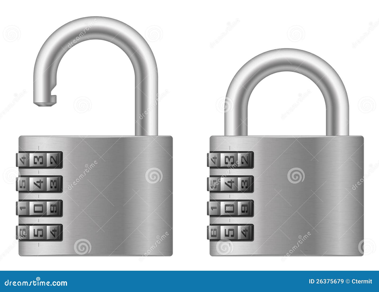 Padlock With Numeral Lock Wheel Cartoon Vector | CartoonDealer.com ...