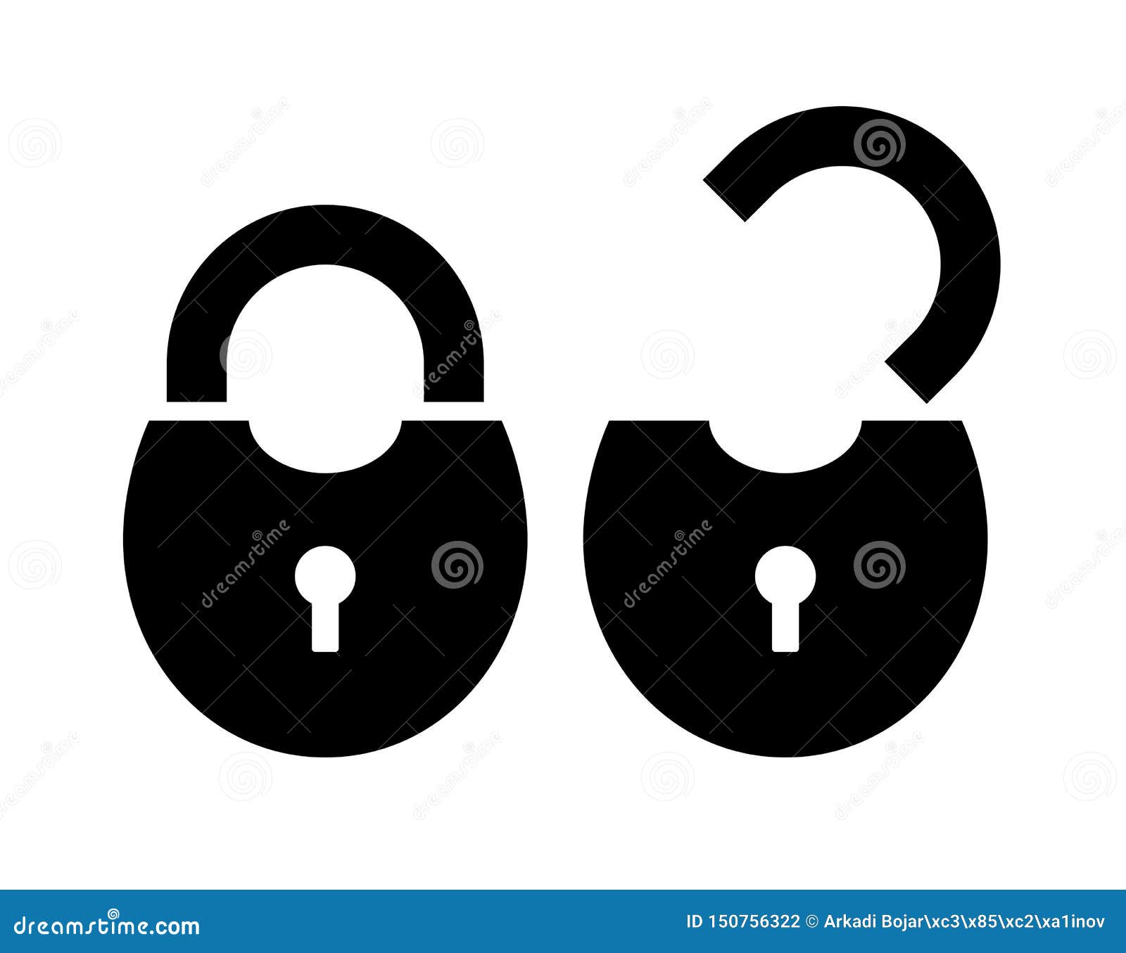 Padlock Open and Closed Icon Stock Vector - Illustration of closed ...