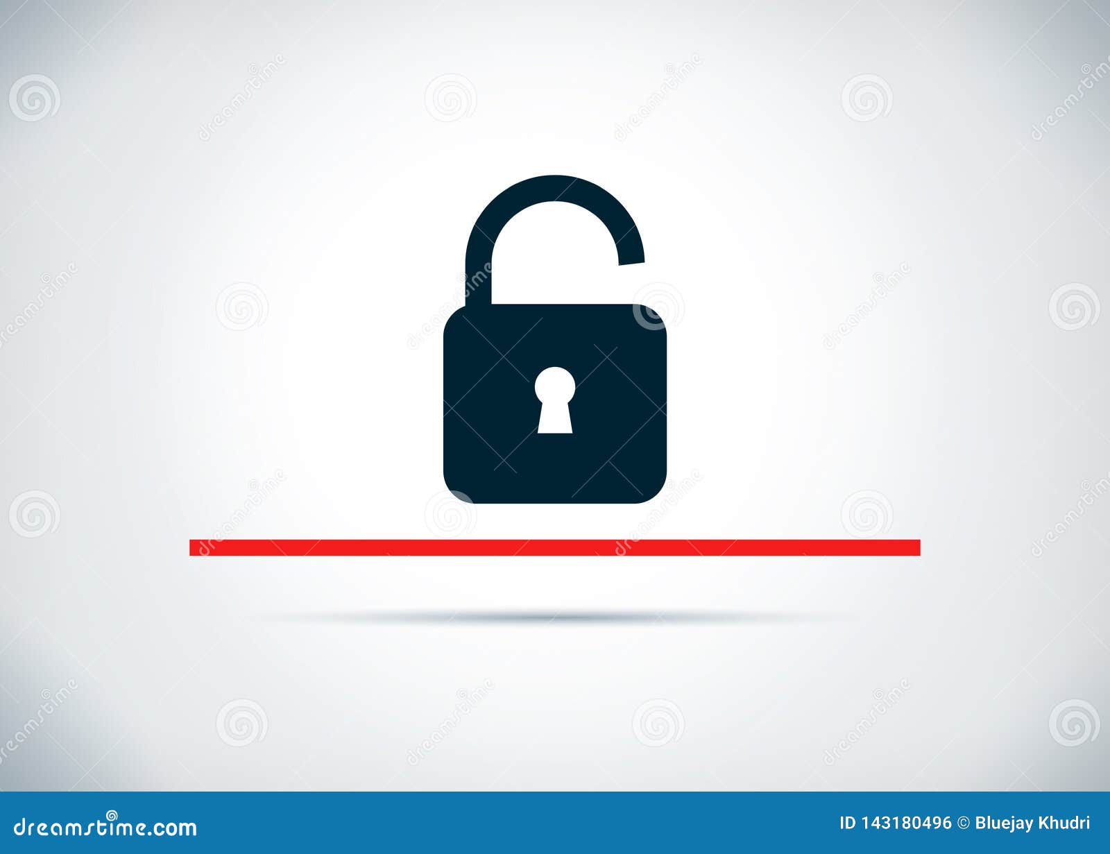 Padlock Open Icon Abstract Flat Background Design Illustration Stock ...