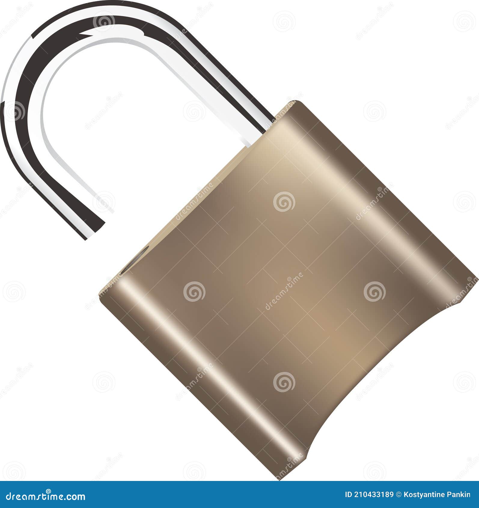 Padlock with open shackl stock vector. Illustration of vector - 210433189