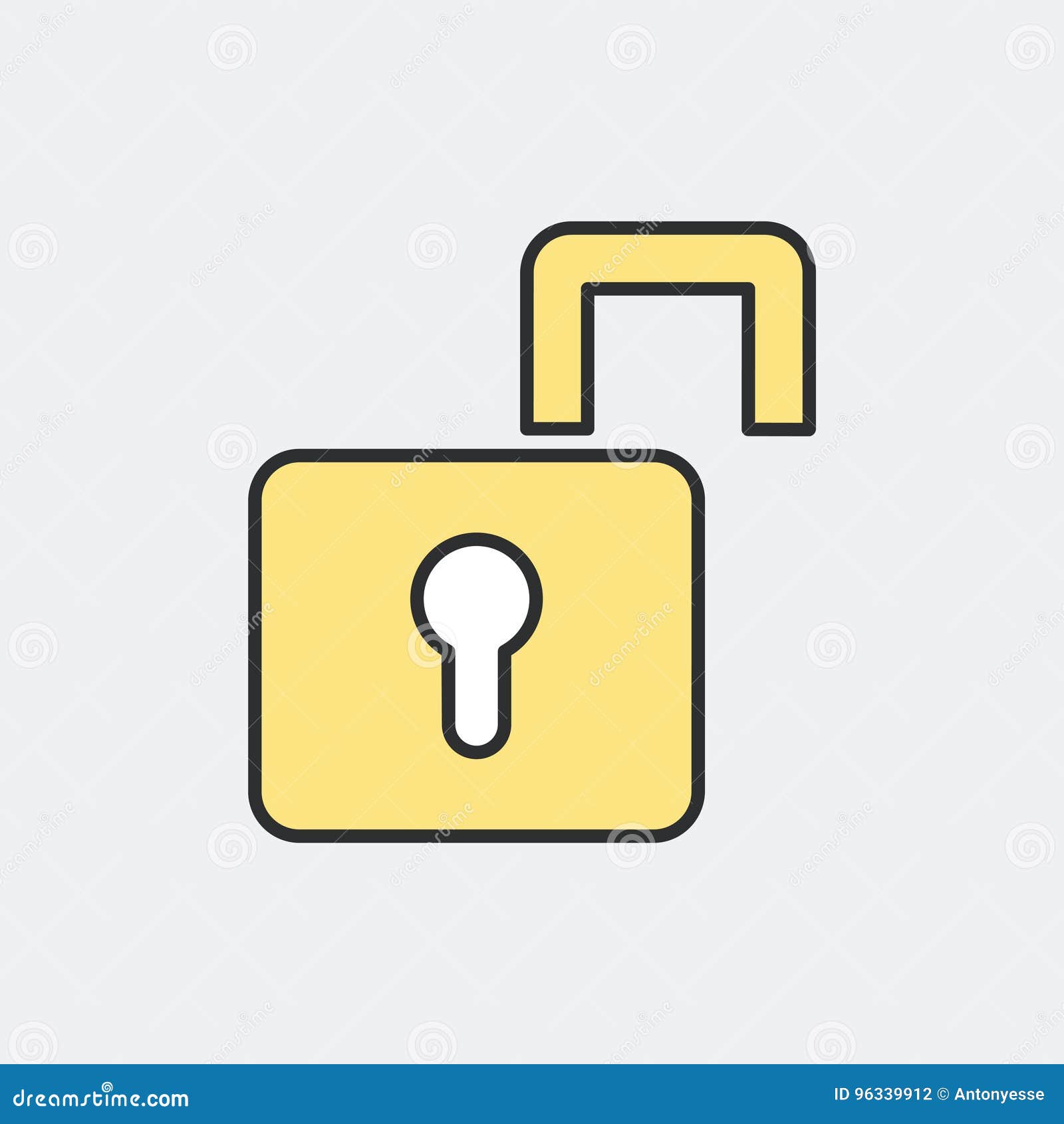 Padlock Open Symbol Concept. Stock Vector - Illustration of password ...