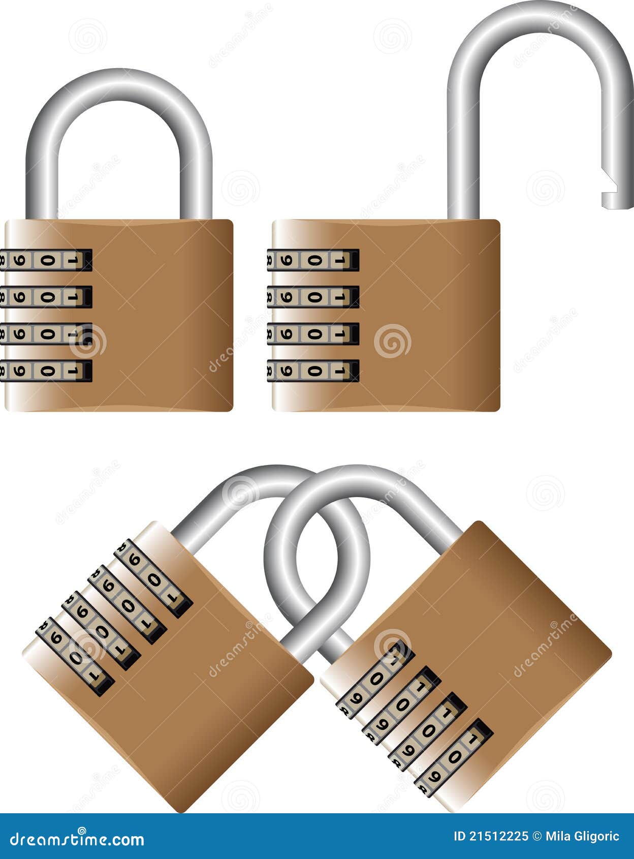 Padlock with password stock vector. Illustration of encryption - 21512225