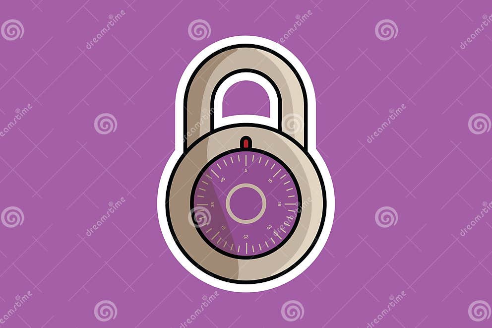 Padlock for Password Secure Sticker Vector Illustration. Technology and ...