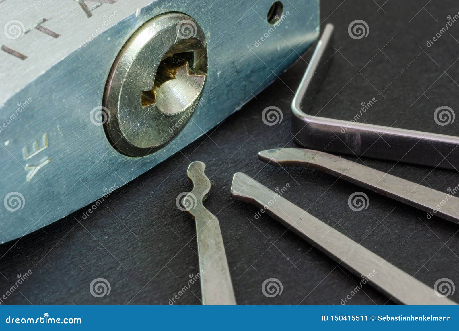Padlock picks closeup stock image. Image of safety, picks - 150415511
