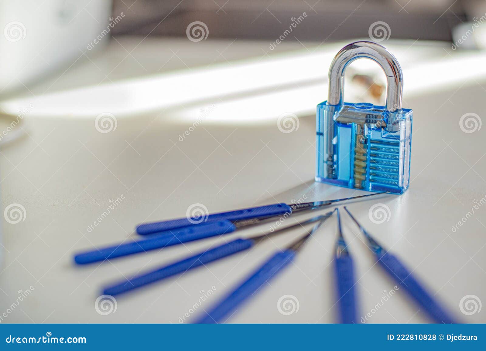 Padlock with Picks. Lockpick Set. Burglar Kit. Stock Photo - Image of ...