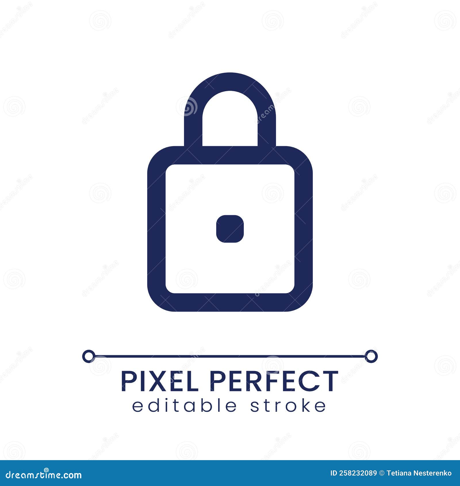 Padlock Pixel Perfect Linear Ui Icon Stock Illustration - Illustration of technology, secret ...