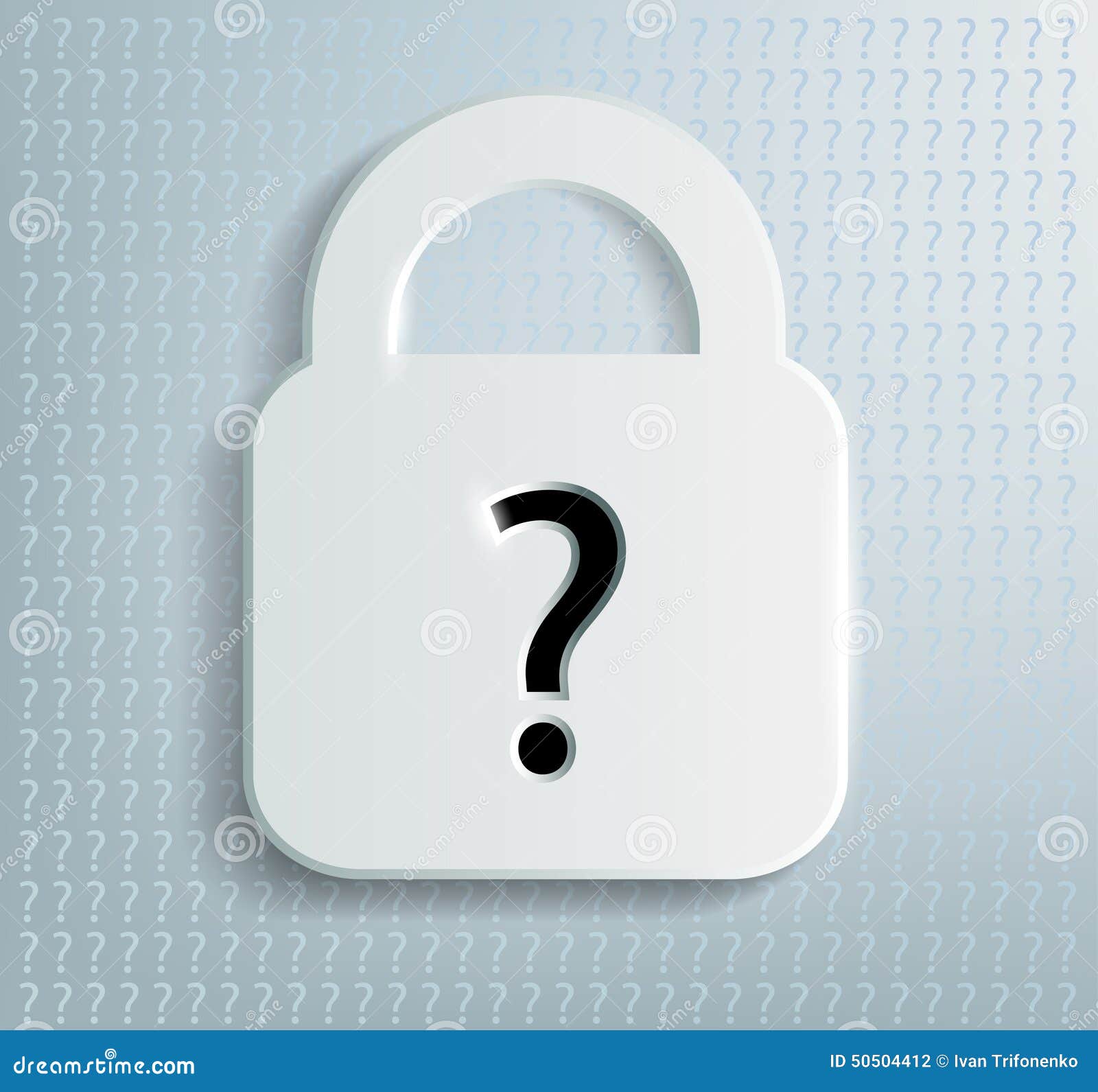 Padlock with a Question Mark Stock Illustration - Illustration of ...