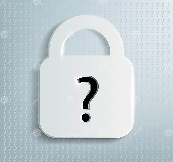 Padlock with a Question Mark Stock Illustration - Illustration of ...