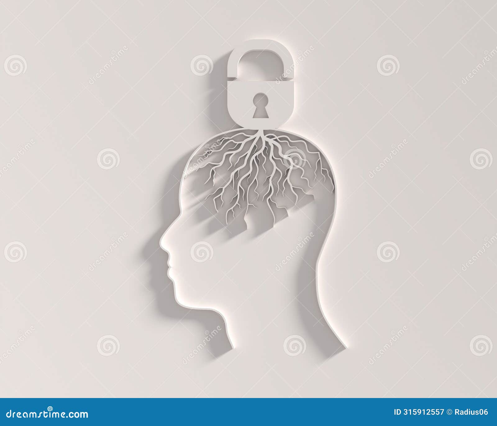Padlock Rooted in Human Head, Illustration about Fixed Mindset and ...