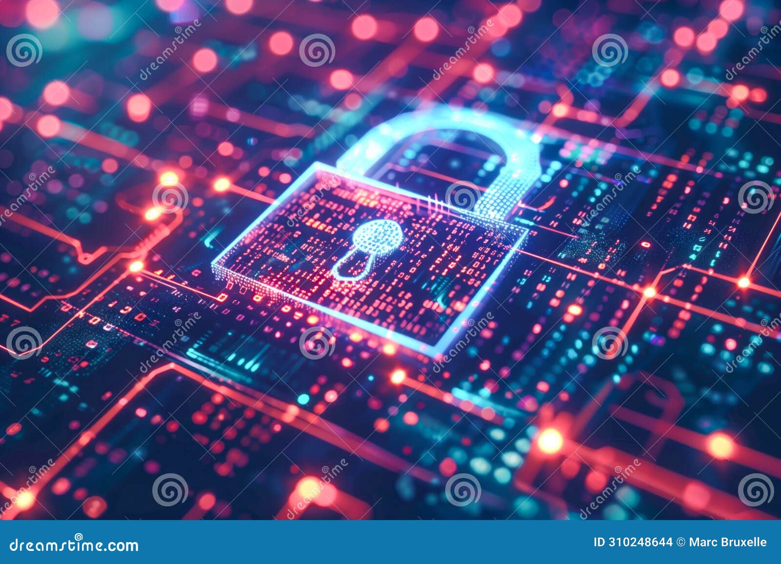 Padlock in a Screen, Security and Passwords Concept - Generative AI ...