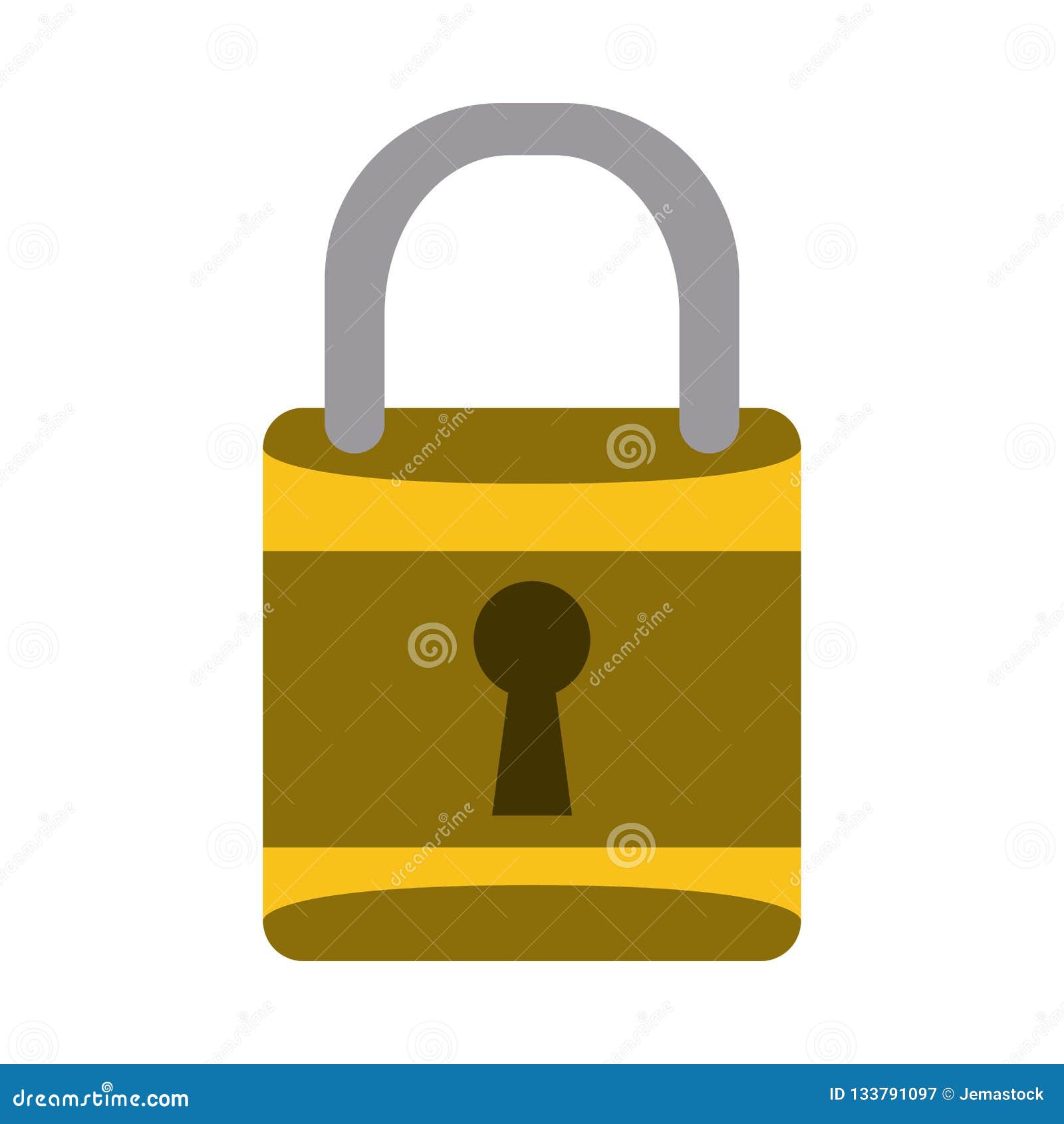 Padlock security device stock vector. Illustration of antivirus - 133791097