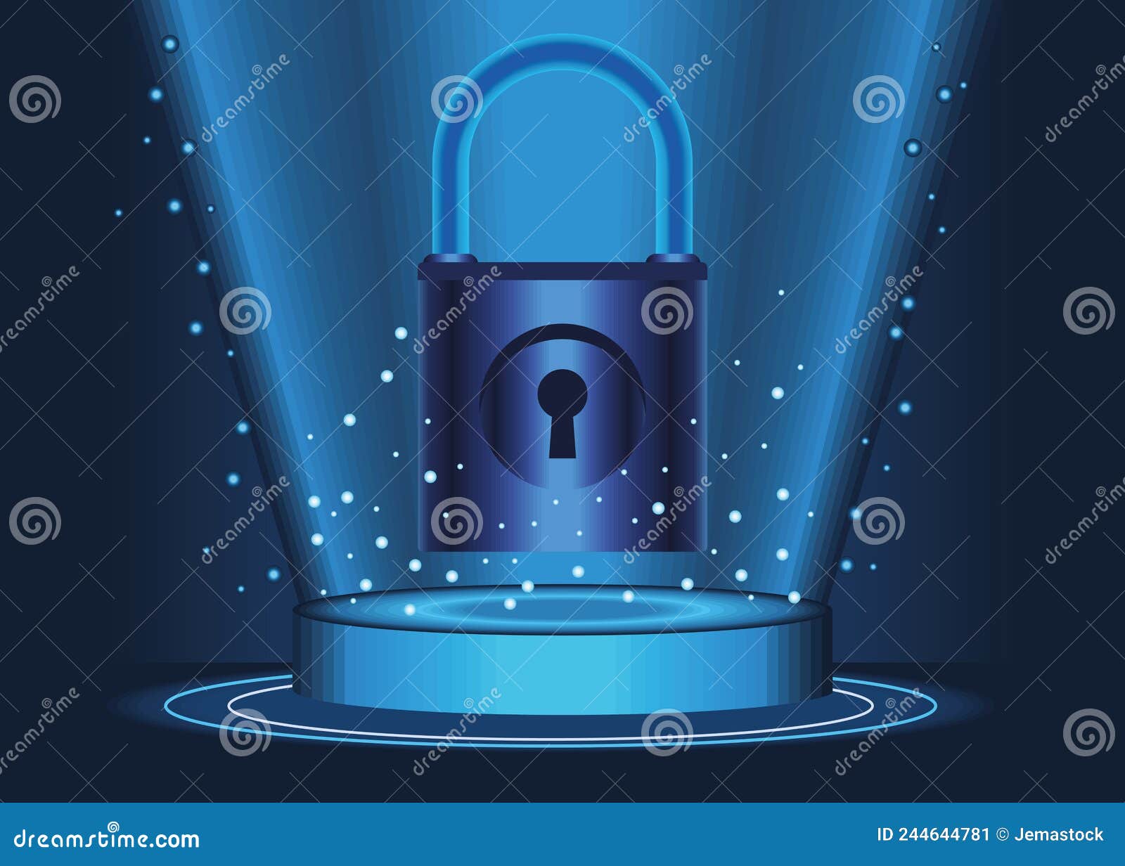 Padlock realistic tech stock vector. Illustration of vector - 244644781