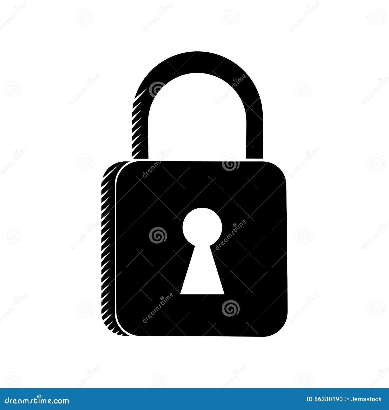 Padlock Security System Technology Pictogram Stock Vector ...
