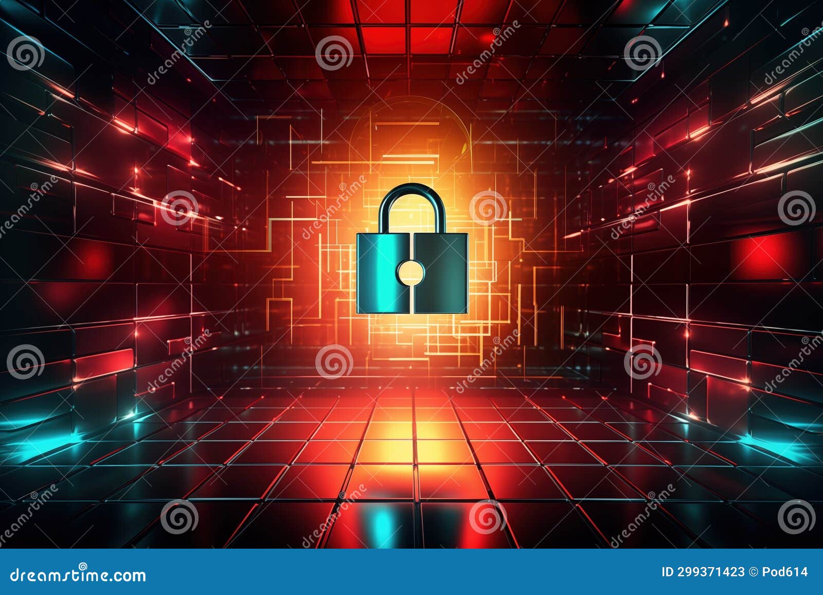 Data Lock: Padlock Symbolizing Cyber Security and Internet Safety ...