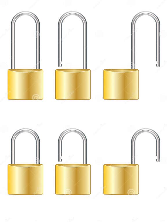 Padlock Set EPS stock vector. Illustration of closed - 15451746
